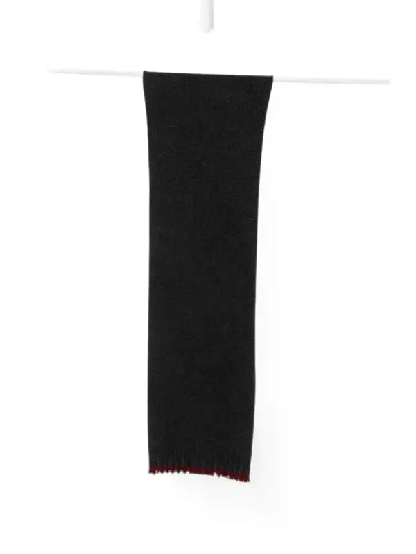 UMA WANG Ribbed-trim Frayed Scarf - Grey