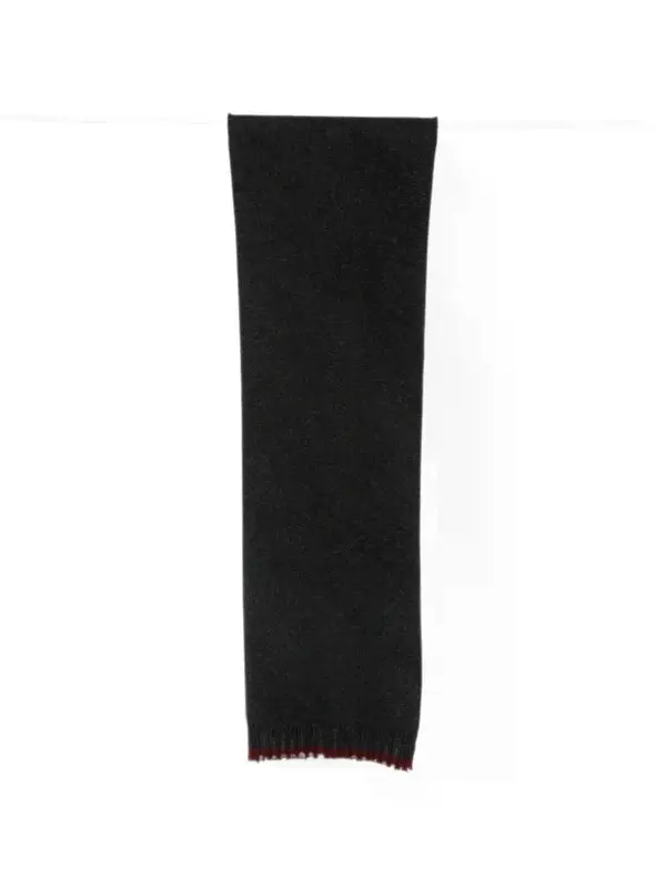 UMA WANG Ribbed-trim Frayed Scarf