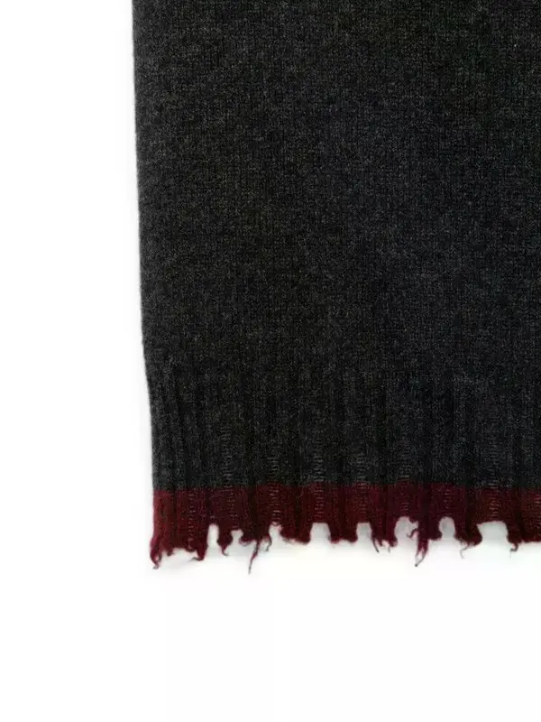 UMA WANG Ribbed-trim Frayed Scarf