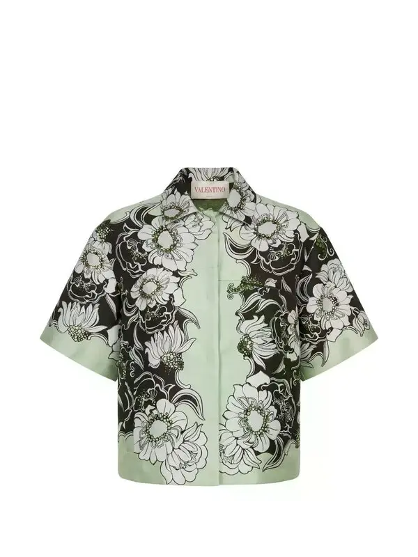 Valentino Garavani Floral-print Sequin-embellished Jacket - Green