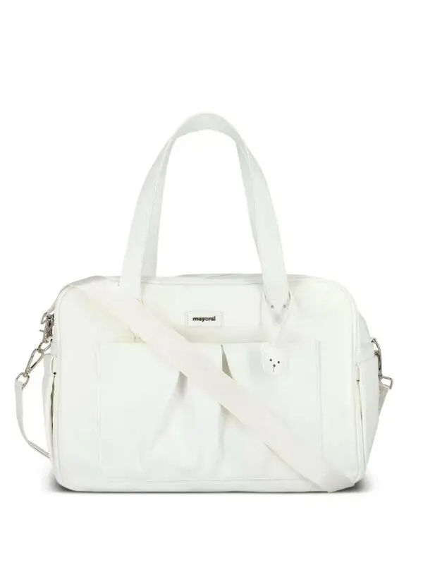 MAYORAL Pleated Logo-patch Satchel Bag - White