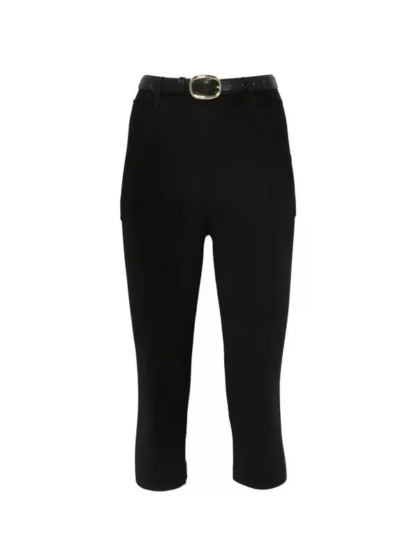 SELF-PORTRAIT Ribbed-knit Cropped Trousers