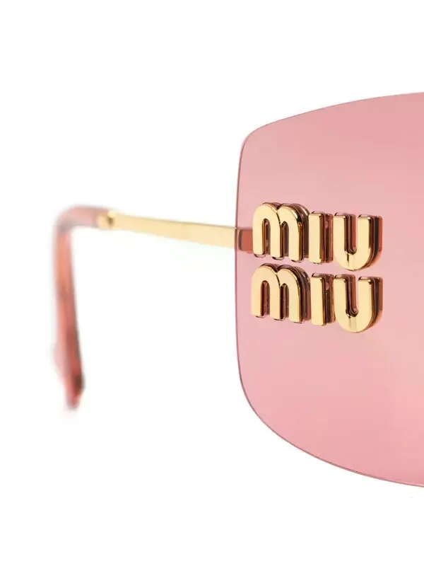 Miu Miu Logo-plaque Geometric-frame Sunglasses