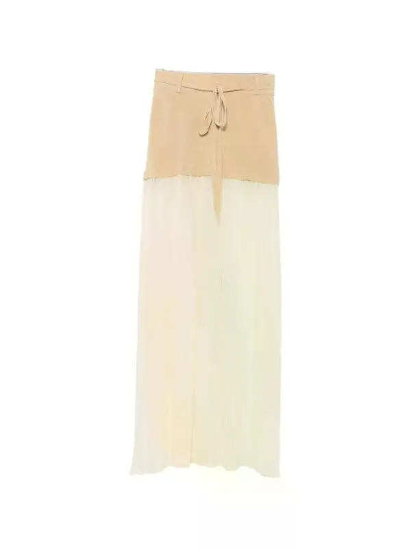 AYA MUSE Asha Sheer-panel Maxi Skirt - Neutrals