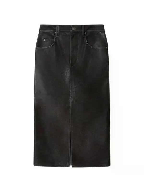 MARANT ETOILE Bisane Weathered-effect Midi Skirt