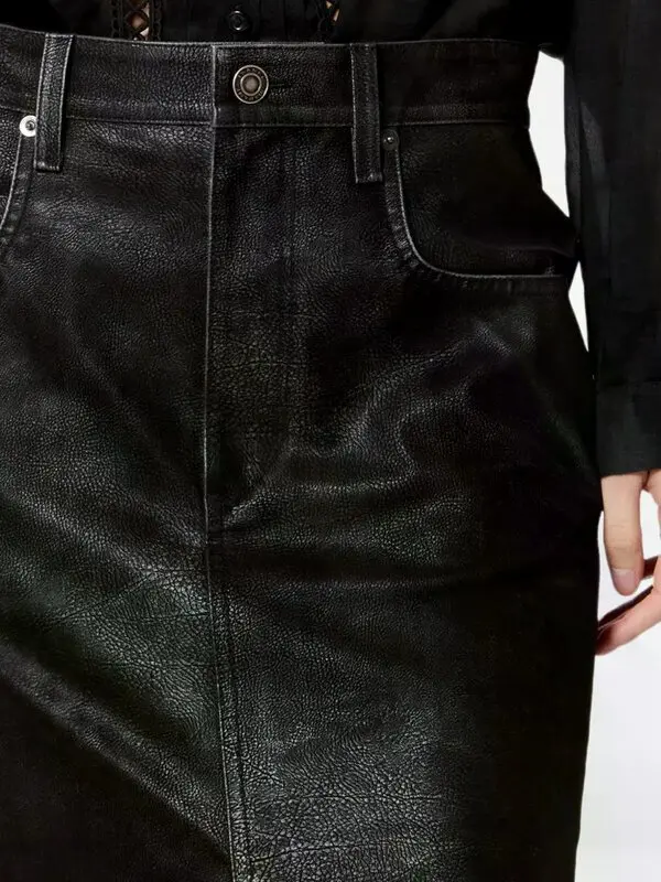 MARANT ETOILE Bisane Weathered-effect Midi Skirt
