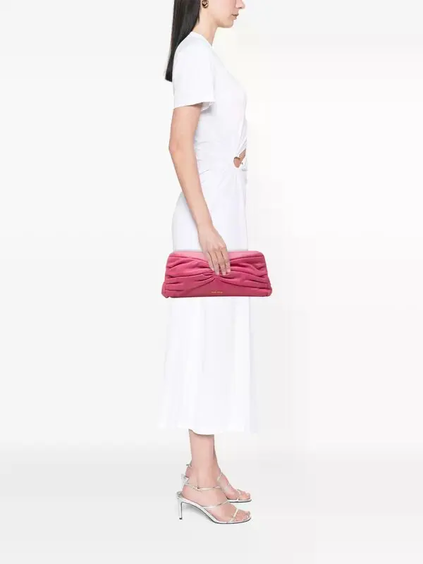 Miu Miu 2010-2026 Pleated Nappa Frame Clutch Bag - Pink