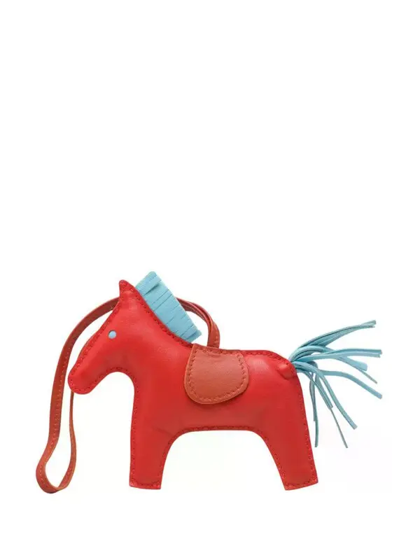 Hermès 1997 Milo Lambskin Grigri Rodeo Bag Charm Mm Keychain - Red