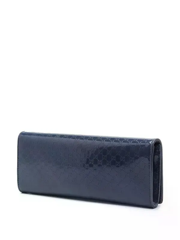 Gucci Microssima Patent Broadway Clutch Bag - Blue
