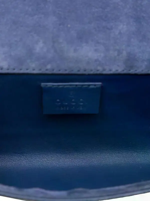 Gucci Microssima Patent Broadway Clutch Bag - Blue