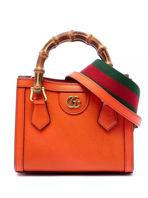 Gucci 2016-2026 Mini Calfskin Bamboo Diana Satchel - Orange