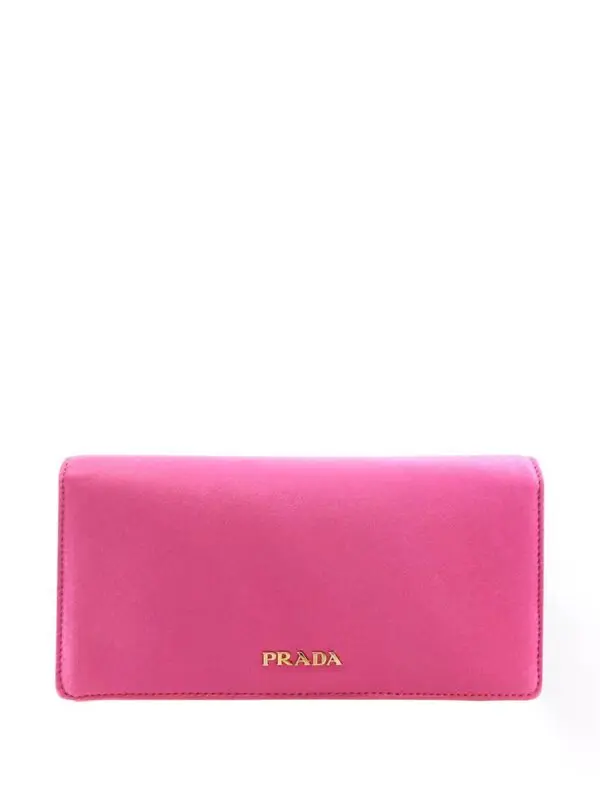 Prada 2016-2019 Crystal Embellished Satin Evening Clutch Bag - Pink