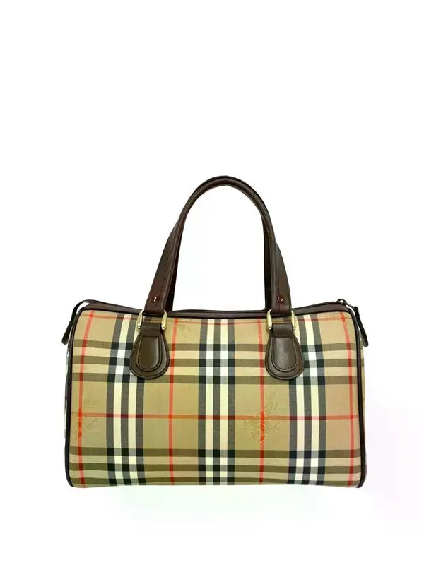 Burberry Haymarket Check Canvas Boston Bag