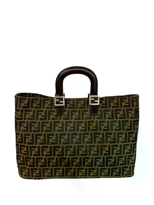 Fendi 2000-2010 Large Zucca Canvas Twins Tote Bag - Brown