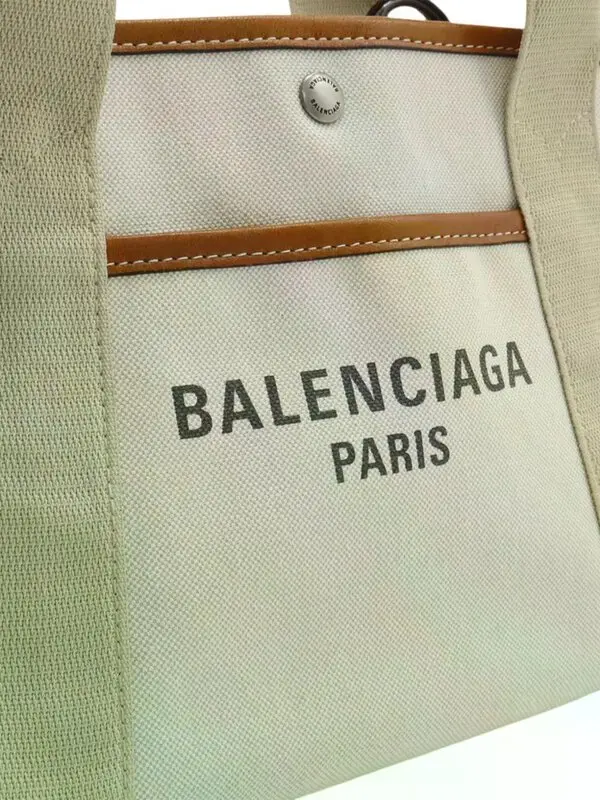 Balenciaga Small Canvas Biarritz Tote Satchel - White