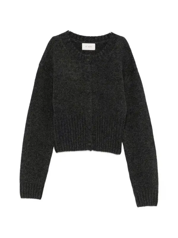 ST. AGNI Ribbed-knit Cropped Cardigan