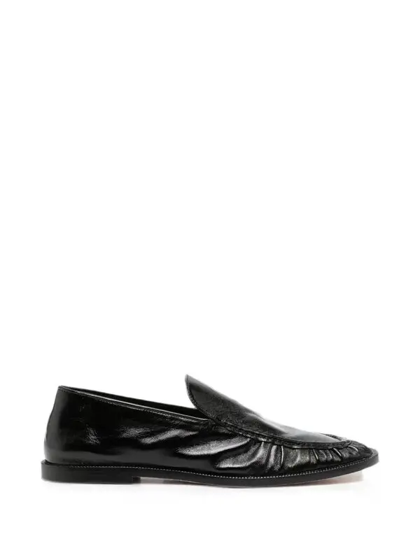 ALYSI Gathered Leather Loafers