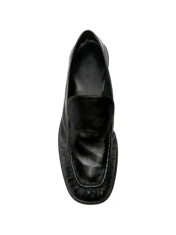 ALYSI Gathered Leather Loafers