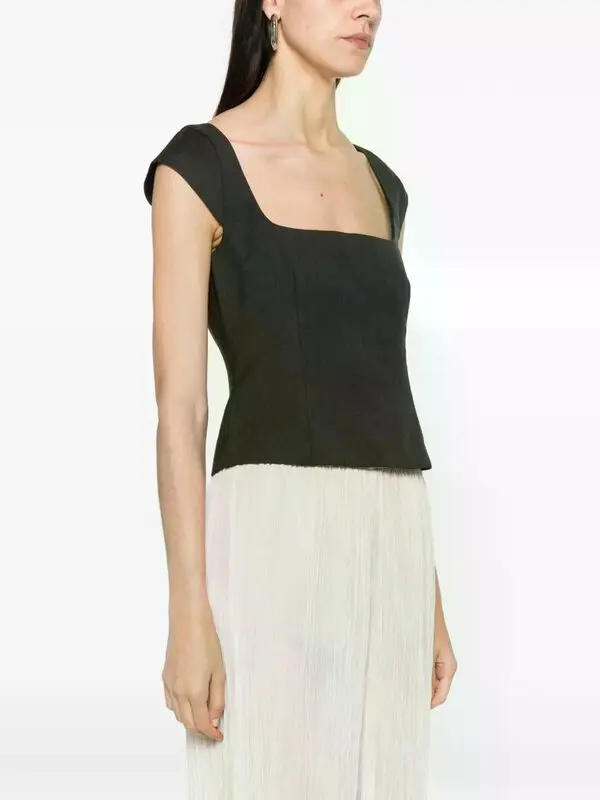 ST. AGNI Cap-sleeve Square-neck Top