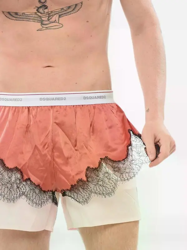 Dsquared2 Lace-trim Satin-panel Boxers