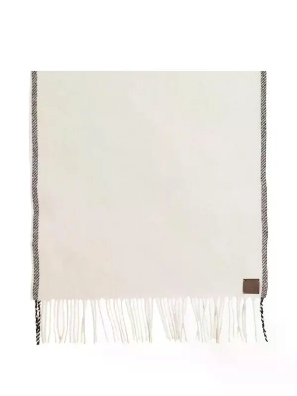 Eleventy Fringed Logo-patch Scarf