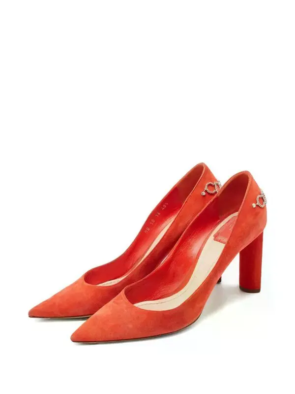 Dior Suede Pumps With Crystal Embellishment