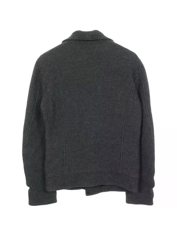 Emporio Armani Matt Line Textured Zip-up Jacket - Grey