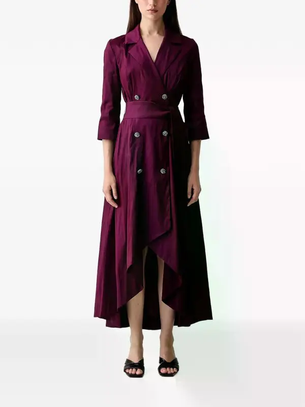 Joseph Ribkoff Embellished-button Asymmetric Midi Dress - Purple