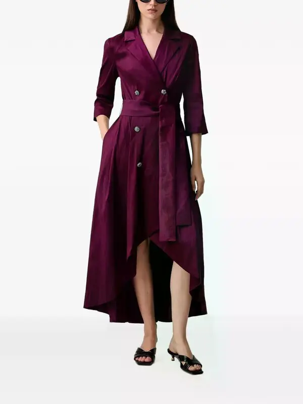Joseph Ribkoff Embellished Button Asymmetric Midi Dress