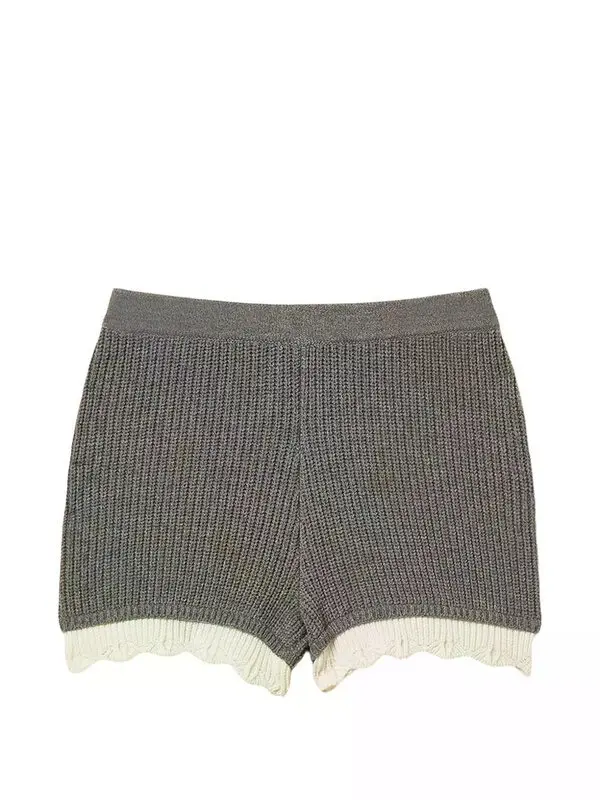 TWINSET Knitted Shorts With Scalloped Hem
