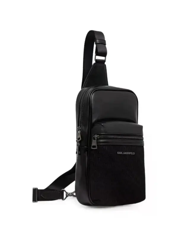 Karl Lagerfeld Monogram-pattern Logo-plaque Backpack