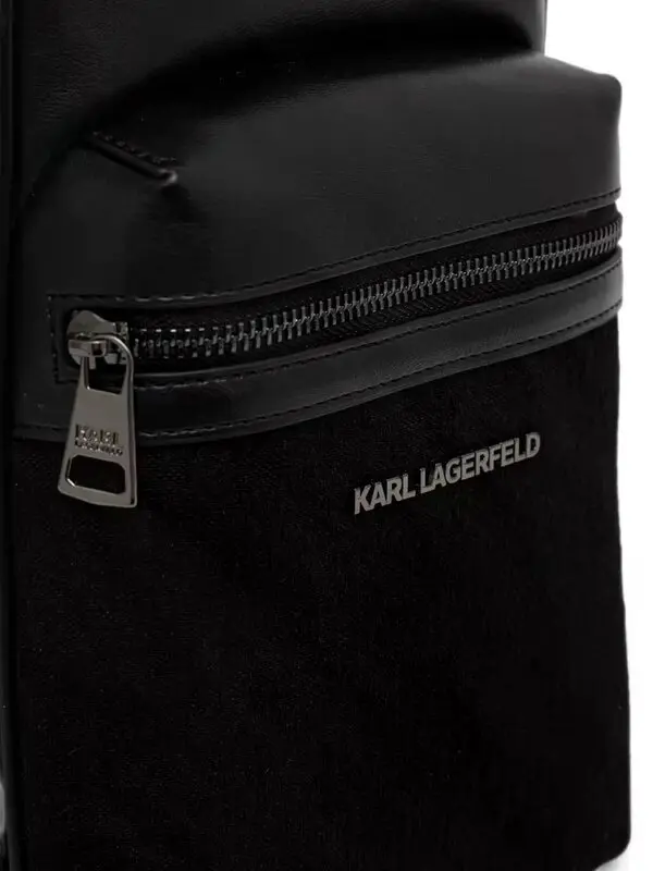 Karl Lagerfeld Monogram-pattern Logo-plaque Backpack