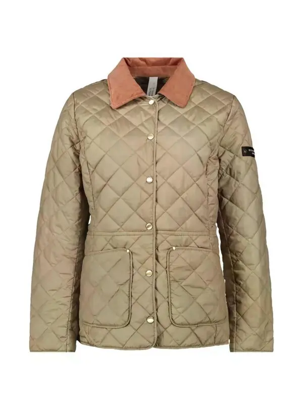 BETTY BARCLAY Quilted Corduroy-collar Jacket - Green