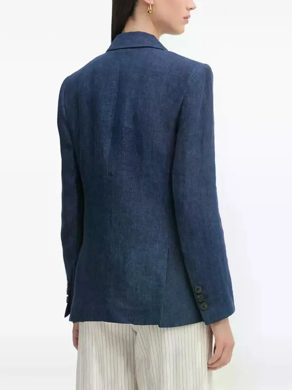 Luisa Spagnoli Vittorio Double-breasted Linen Blazer