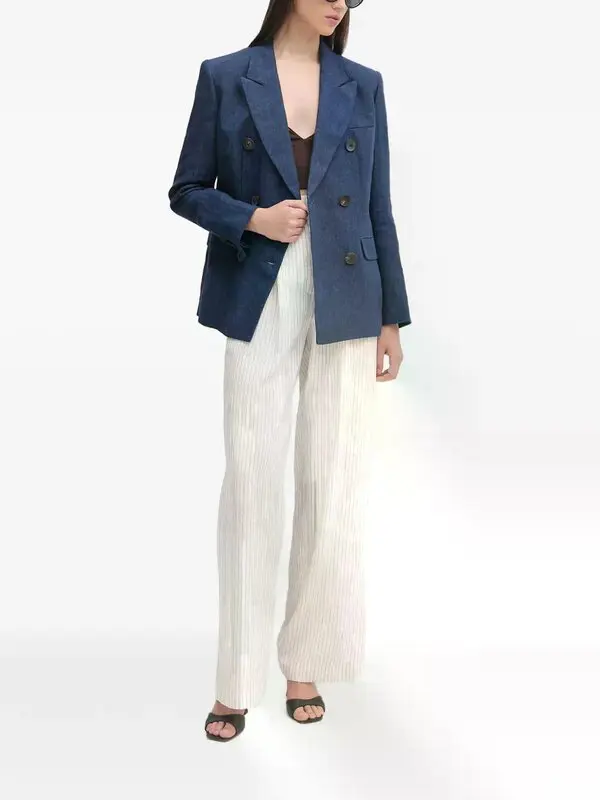 Luisa Spagnoli Vittorio Double-breasted Linen Blazer