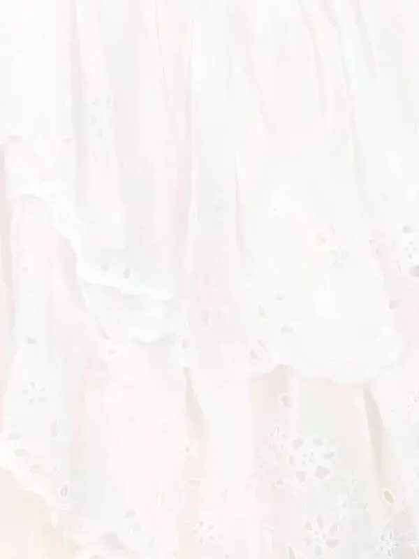 Chloé Cropped Ruffle Top In Cotton Voile And Lace - White