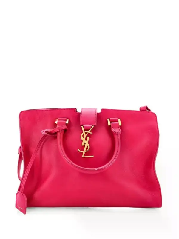 Saint Laurent Monogram Cabas Leather Small Satchel