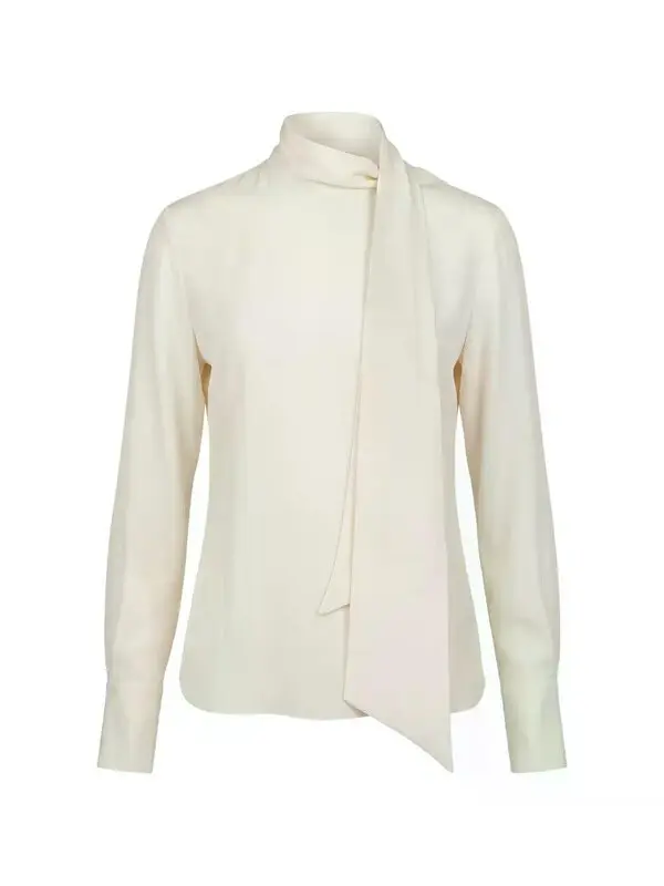 Valentino Garavani Pussy-bow Long-sleeve Shirt - Neutrals