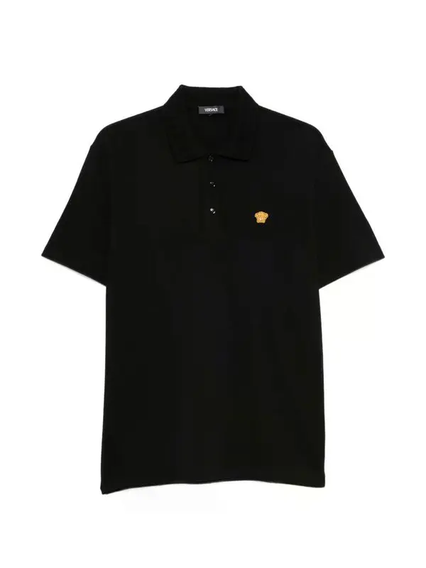 Versace Medusa-embroidery Piqué Polo Shirt