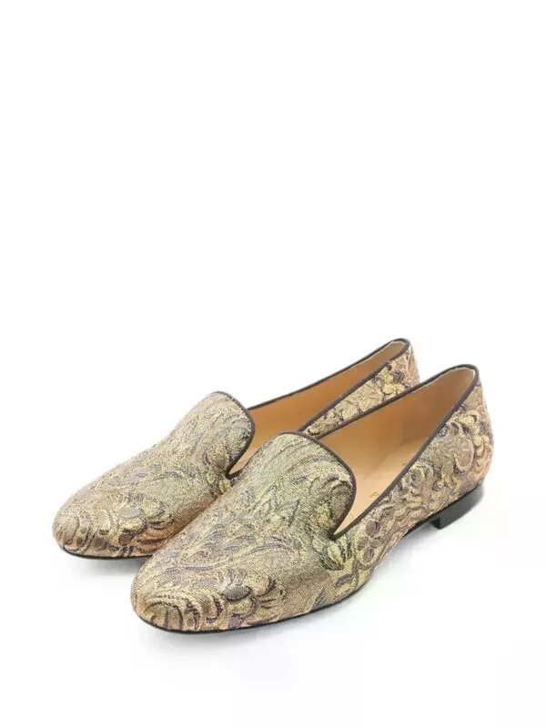 CHRISTIAN LOUBOUTIN Opera Floral-jacquard Flat Shoes