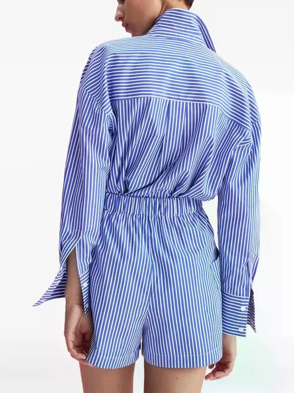 ARLO MOTT Striped Cotton Poplin Shorts