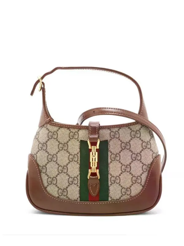 Gucci 2016-2026 Mini Gg Supreme Web Jackie 1961 Crossbody Bag - Neutrals