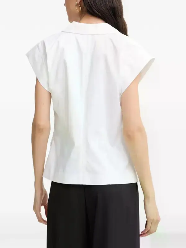 Luisa Spagnoli Sleeveless Notched Lapel Top