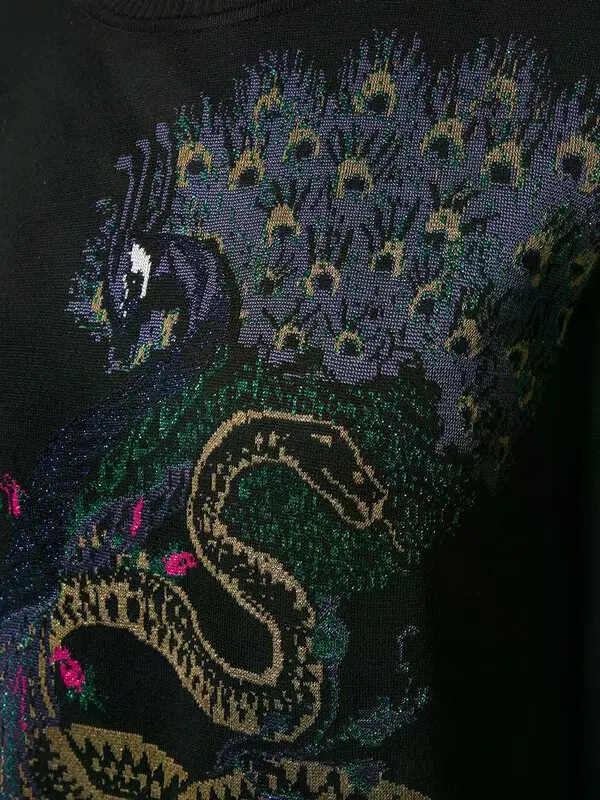 Roberto Cavalli Longline Peacock Sweater