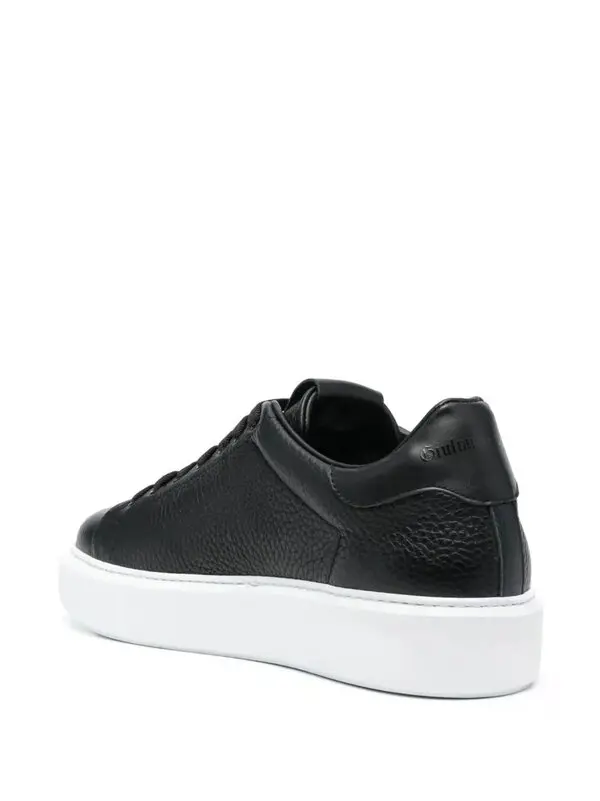 GIULIANO GALIANO Black Calf Leather Lace-up Sneakers