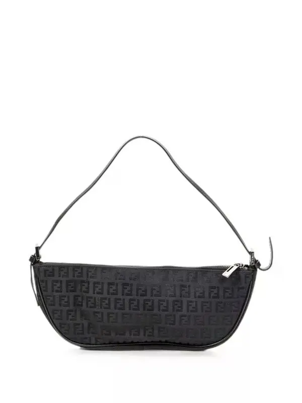 Fendi Zucca Boat Shoulder Bag - Black