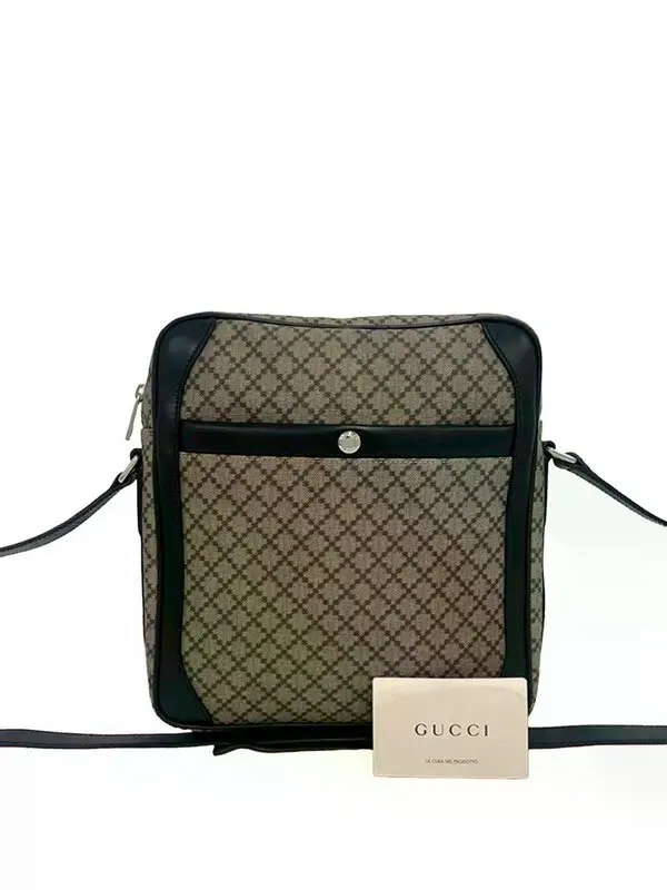 Gucci Diamante Coated Canvas Zip Crossbody Bag