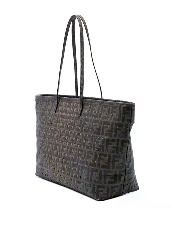 Fendi Medium Zucca Coated Canvas Laser Cut Star Roll Tote Bag