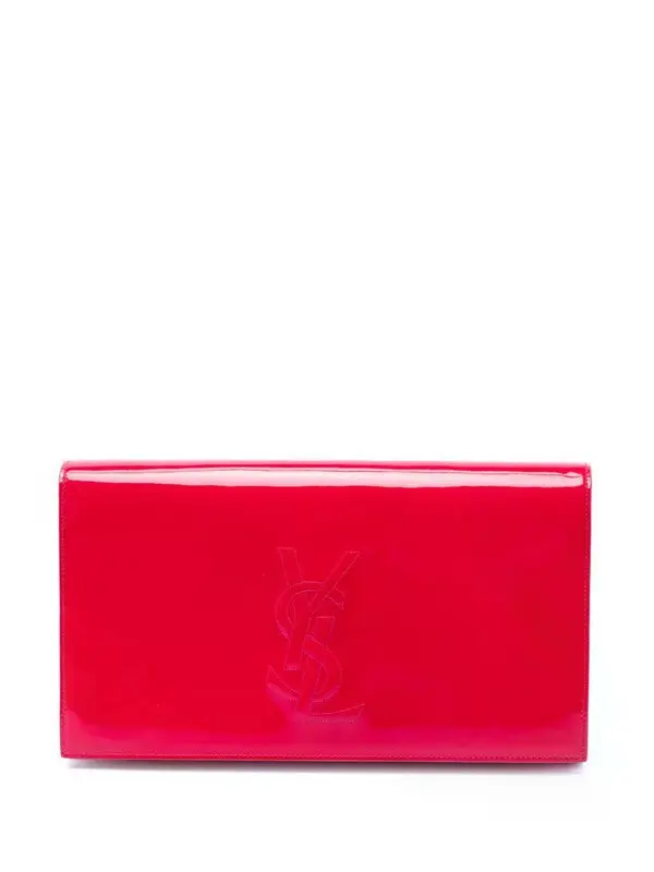 Saint Laurent 2013 Large Patent Belle De Jour Clutch Bag - Pink