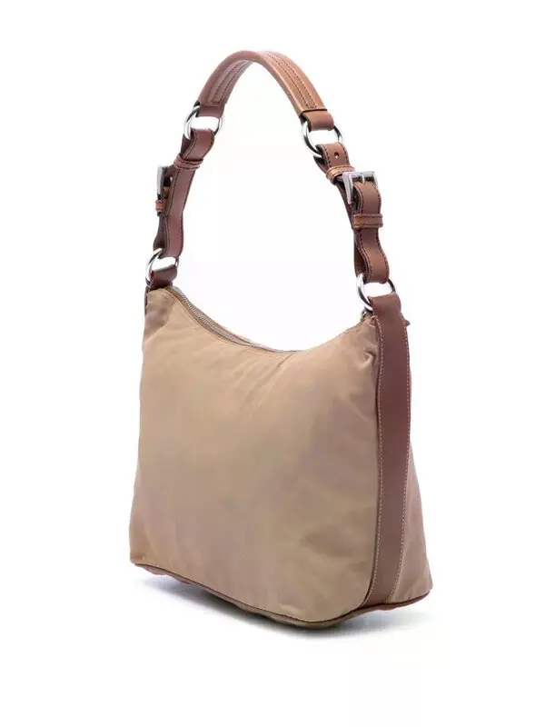 Prada Saffiano Trimmed Tessuto Shoulder Bag